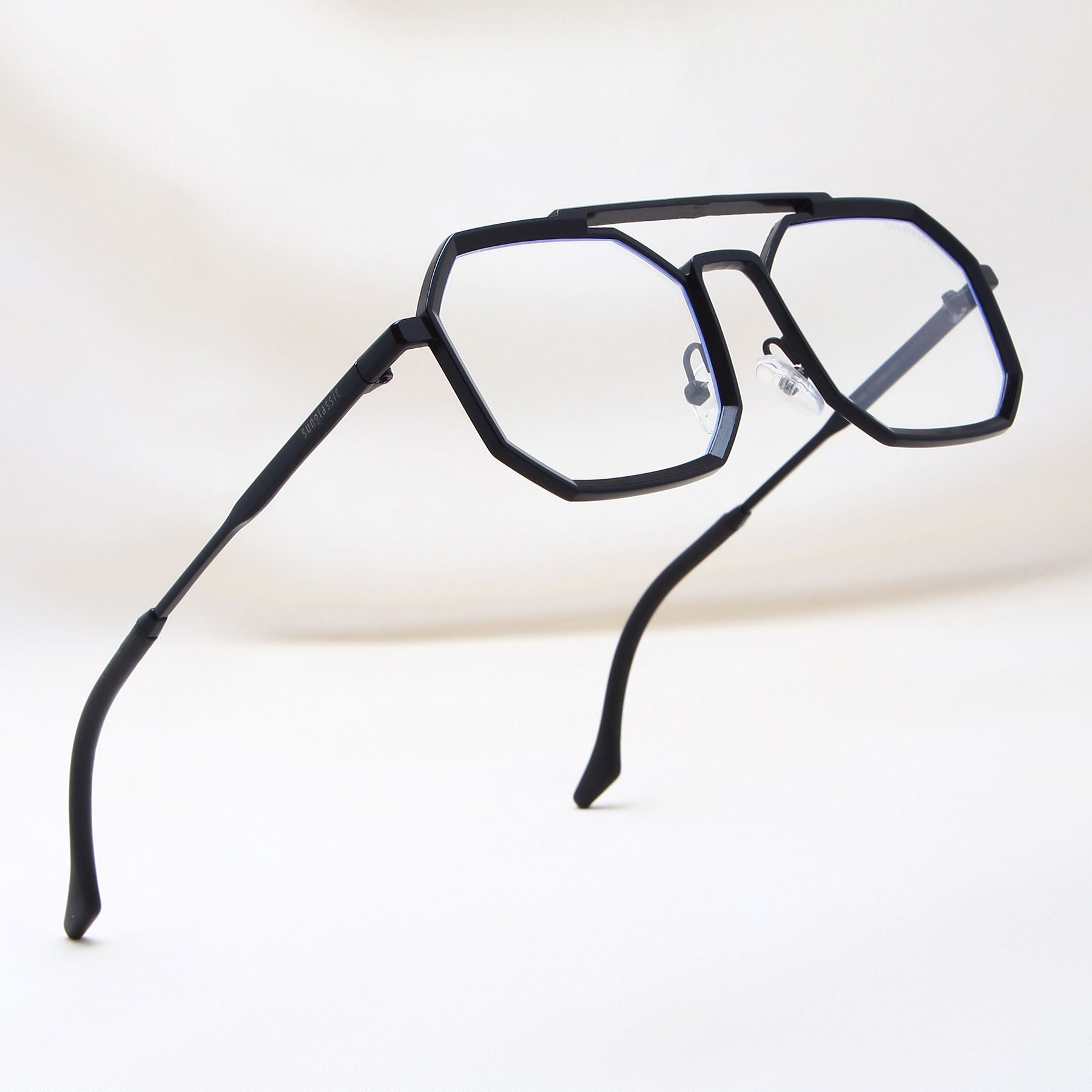 Buy Commando Black Clear Edition Octagon Sunglasses - Sunglassic