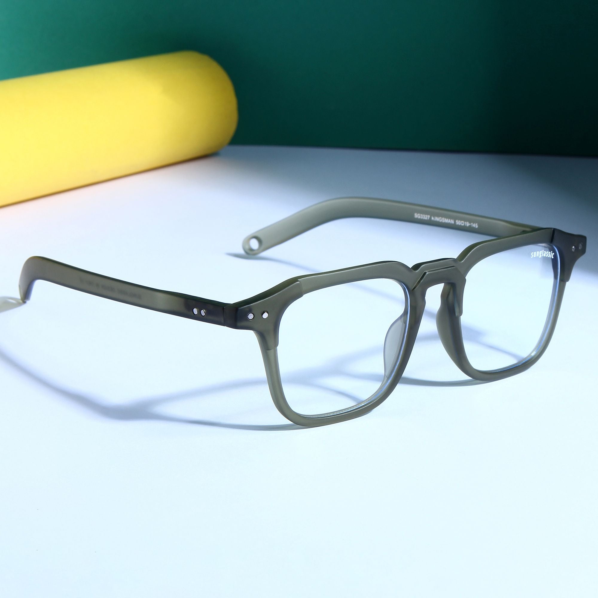 Buy Kingsman Green Clear Square Sunglasses - Sunglassic