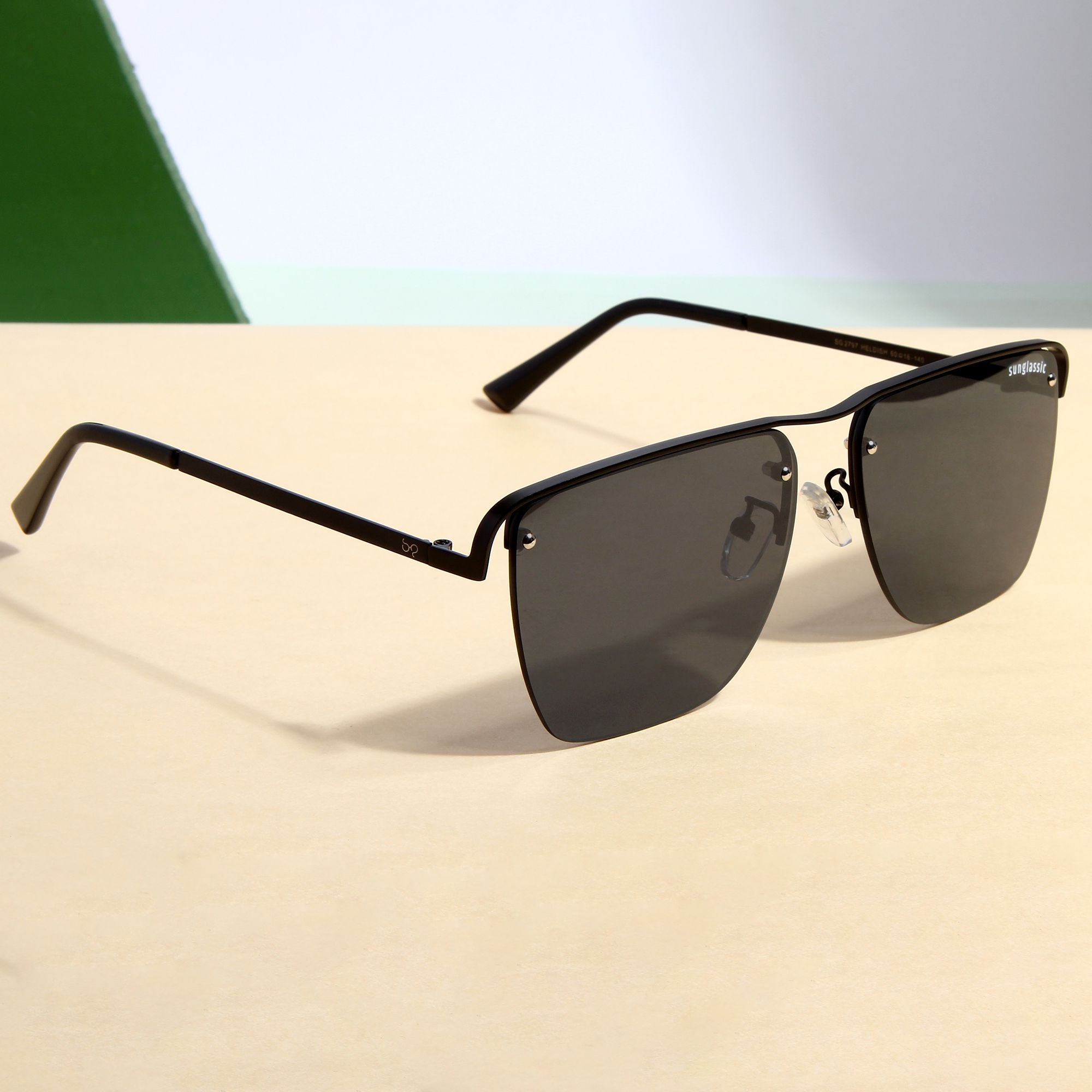 Shop Heldish Black Square Sunglasses