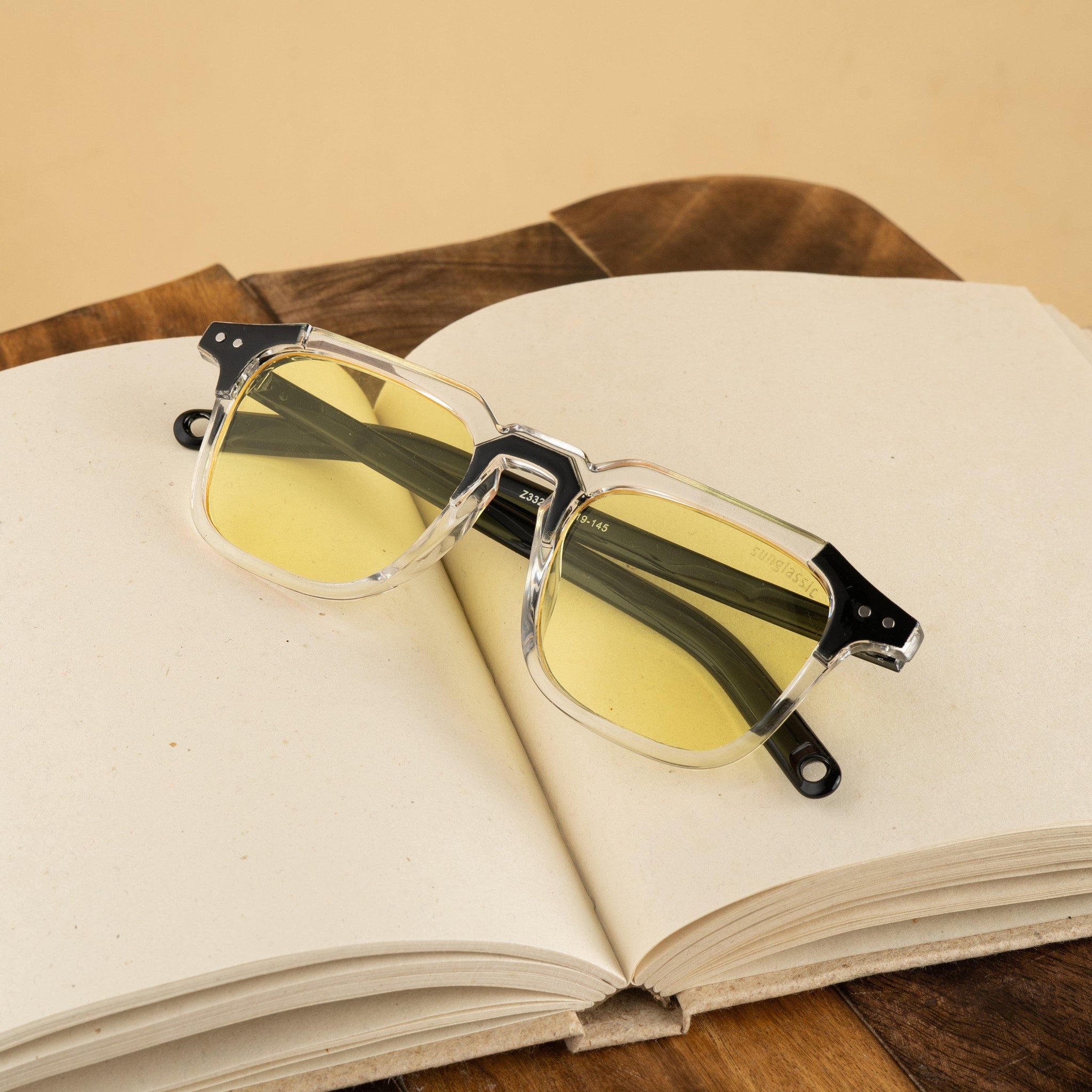 Buy Kingsman Clear Yellow Square Sunglasses - Sunglassic